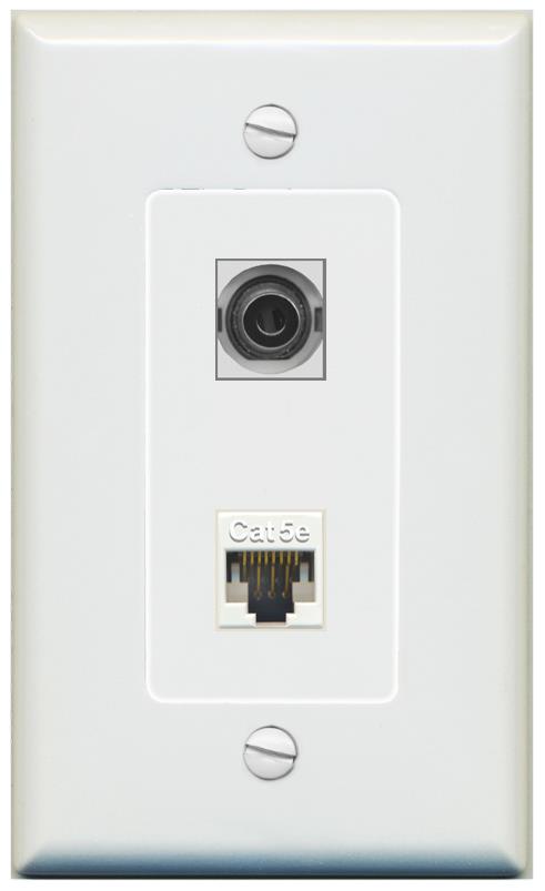 1 3.5mm 1 CAT5E Wall Plate [Gray] – RiteAV