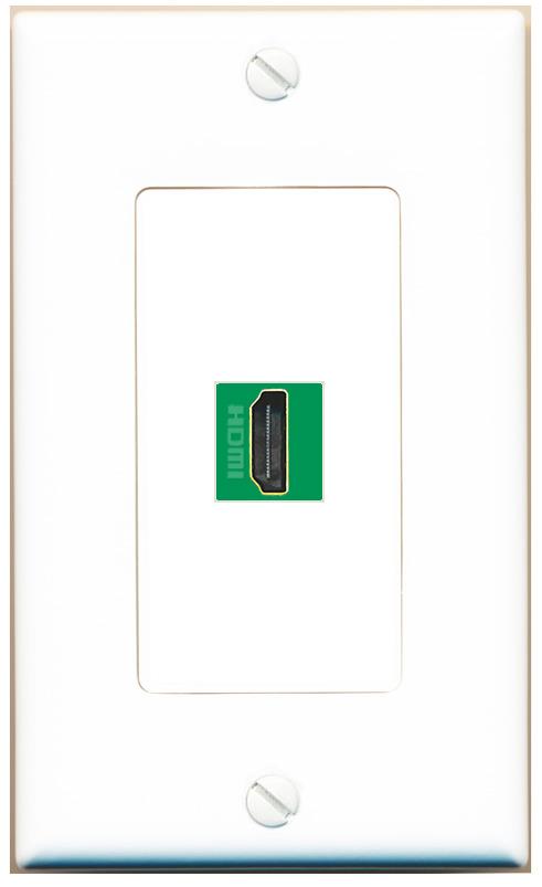 HDMI-GREEN Wall Plate [White] – RiteAV