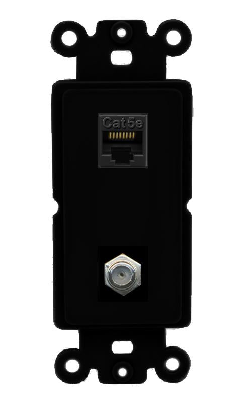 CAT5E COAX Wall Plate [Black] – RiteAV
