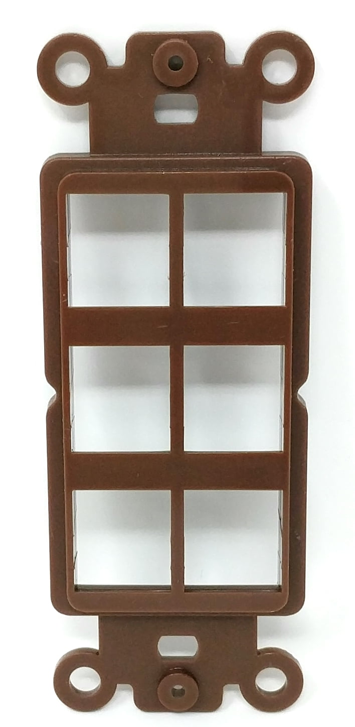 RiteAV Brown Blank 6 Port Modular Insert for Keystone Jacks