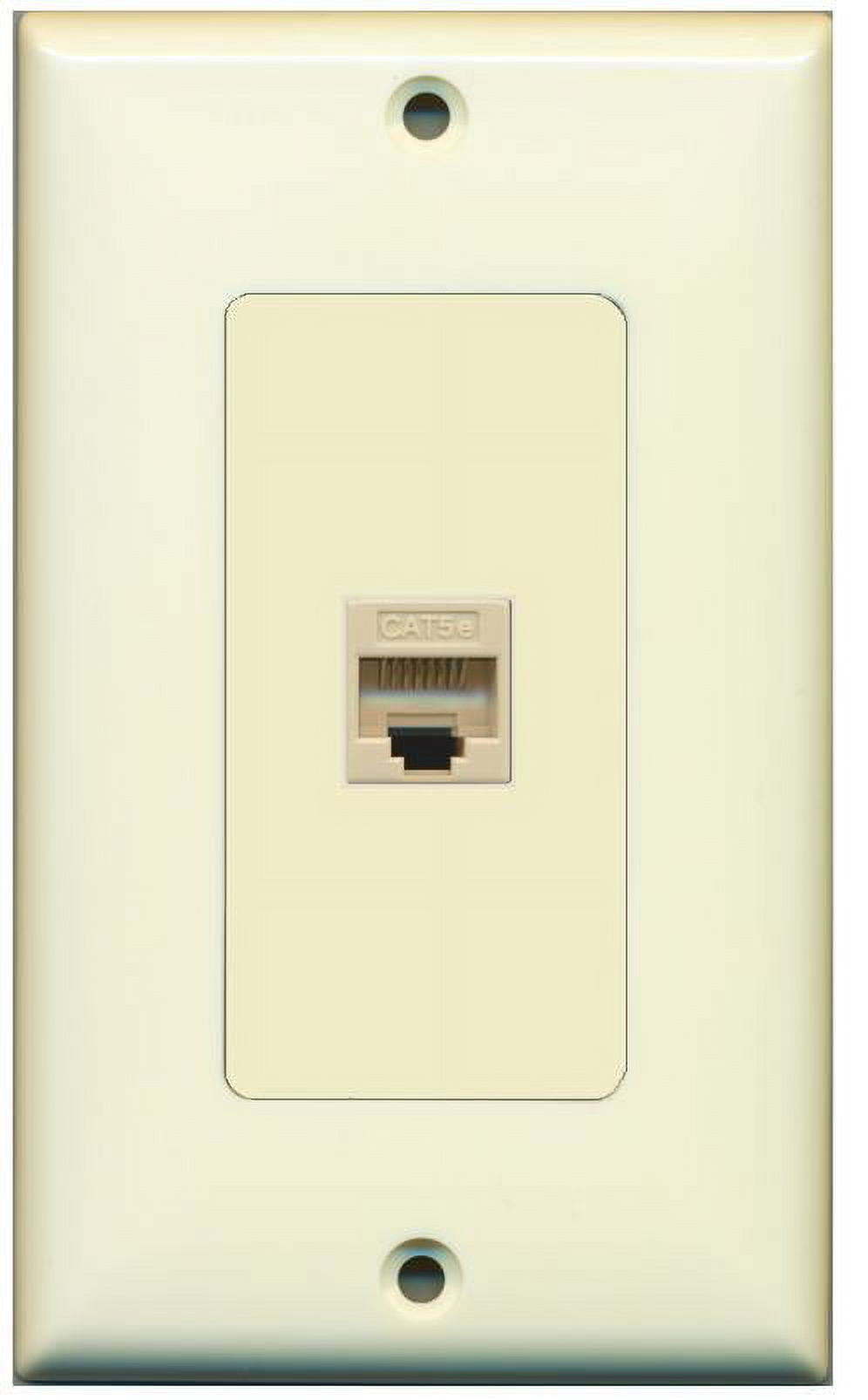 RiteAV Decorative 1 Gang 1 Port Cat5e Wall Plate - Light Almond/Light