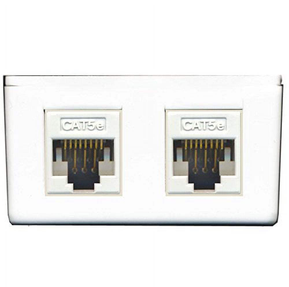 RiteAV 2 Port Cat5e Ethernet Surface Mount Box Female/Female White