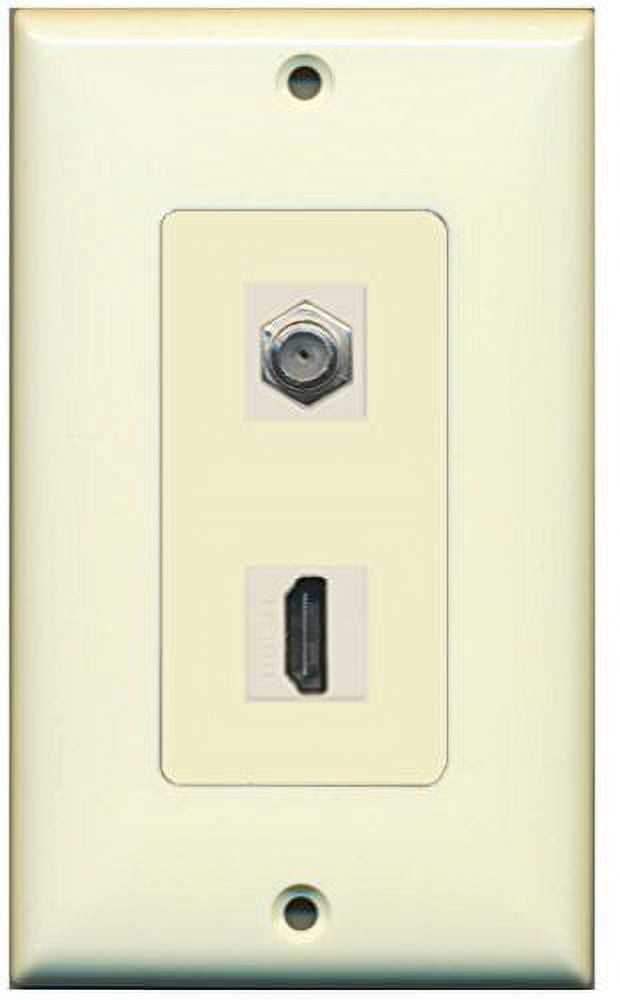 RiteAV - 1 x Cable TV Coax and 1 x HDMI Port Wall Plate Decorative Typ