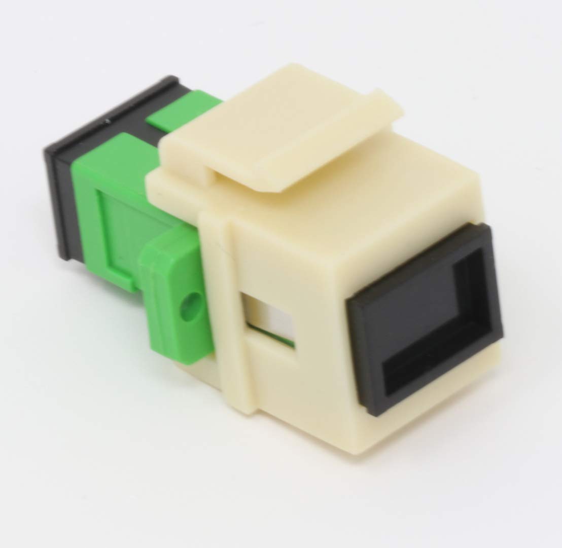 Fiber Optic Keystone Coupler Jack SC Simplex Singlemode APC - Ivory ...