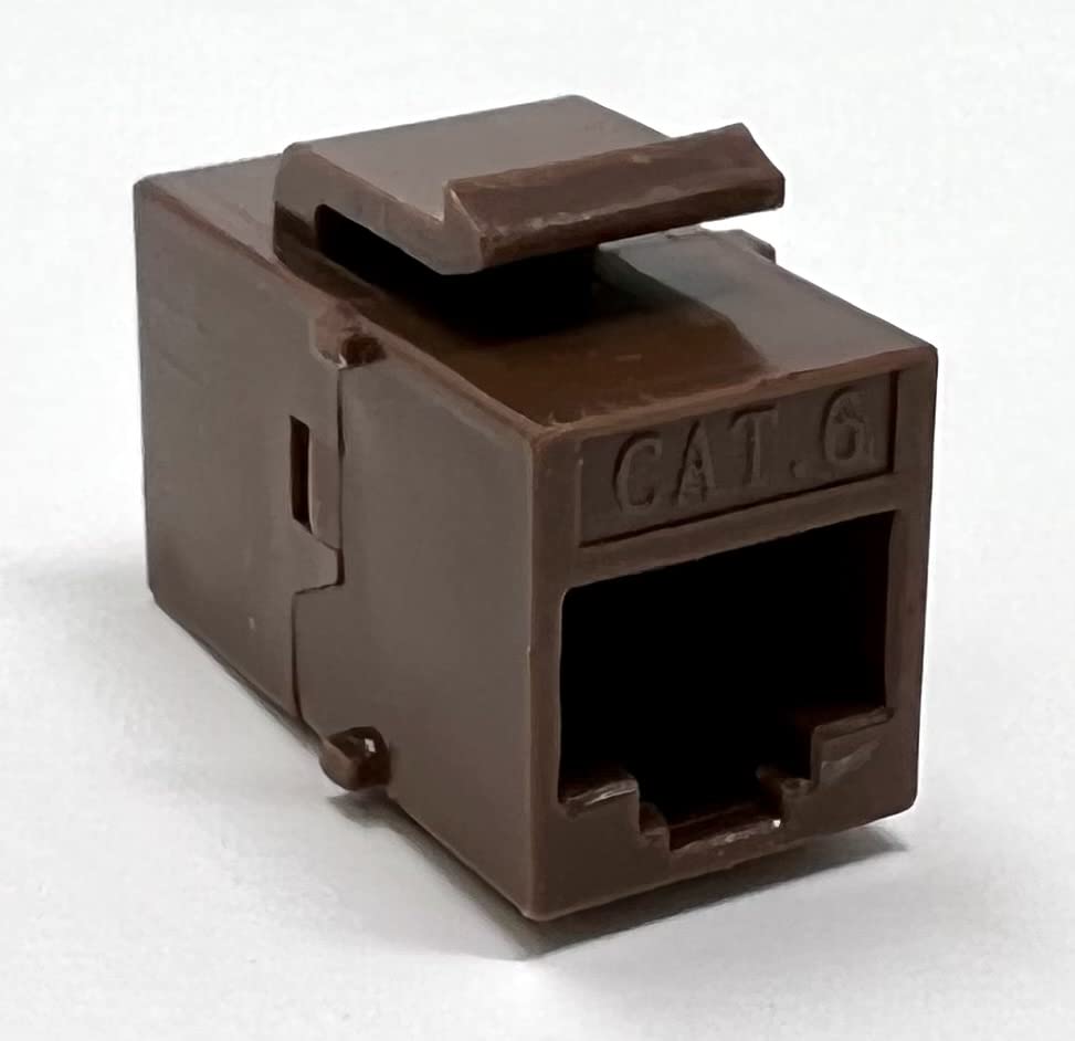 RiteAV Cat6 Ethernet Keystone Jack Coupler Female to Female Brown