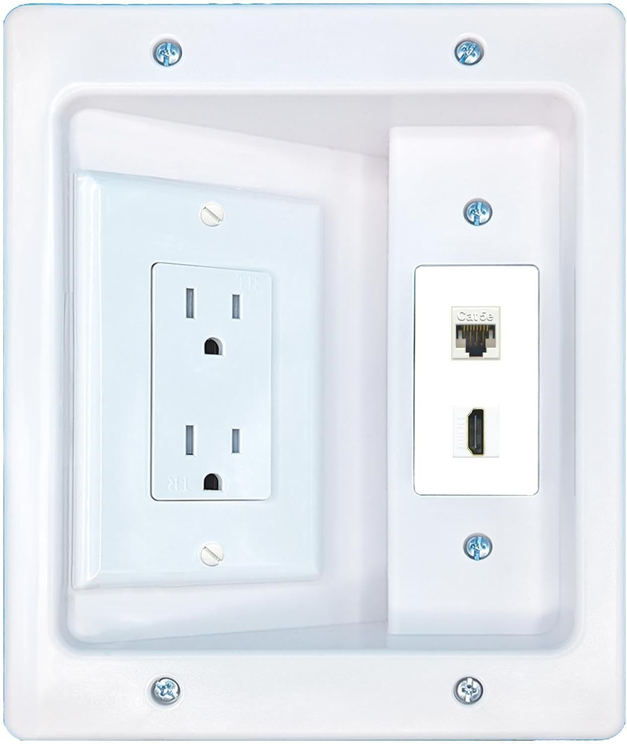 RiteAV CAT5E HDMI Recessed Wall Plate Cable Concealer Management Kit w