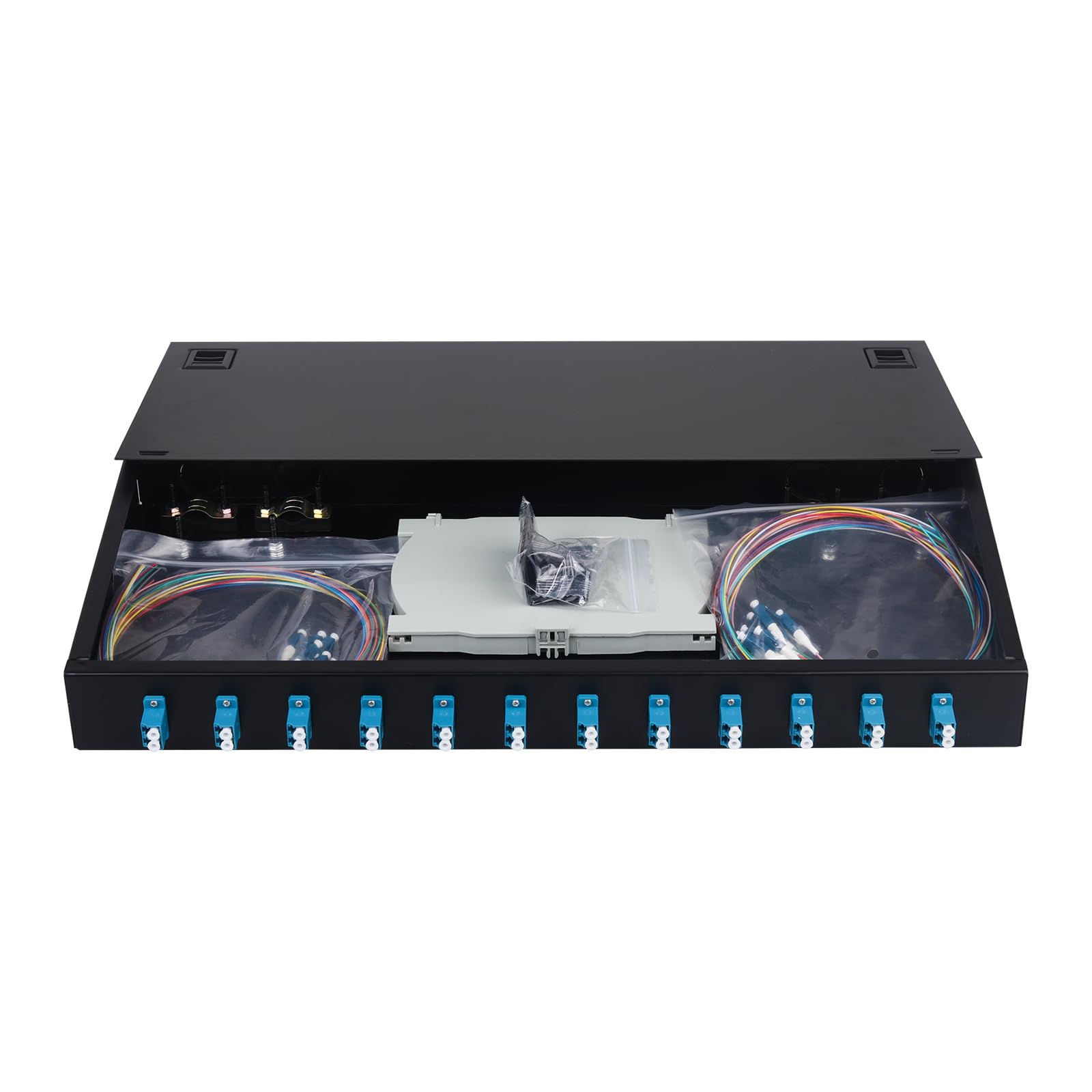 RiteAV -12 Duplex Single Mode 24 Port LC Rack Mount Enclosure Box + Sp