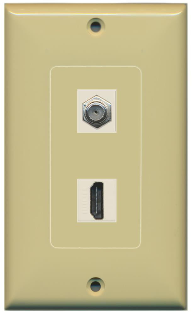 RiteAV - 1 x Cable TV Coax and 1 x HDMI Port Wall Plate Decorative Typ