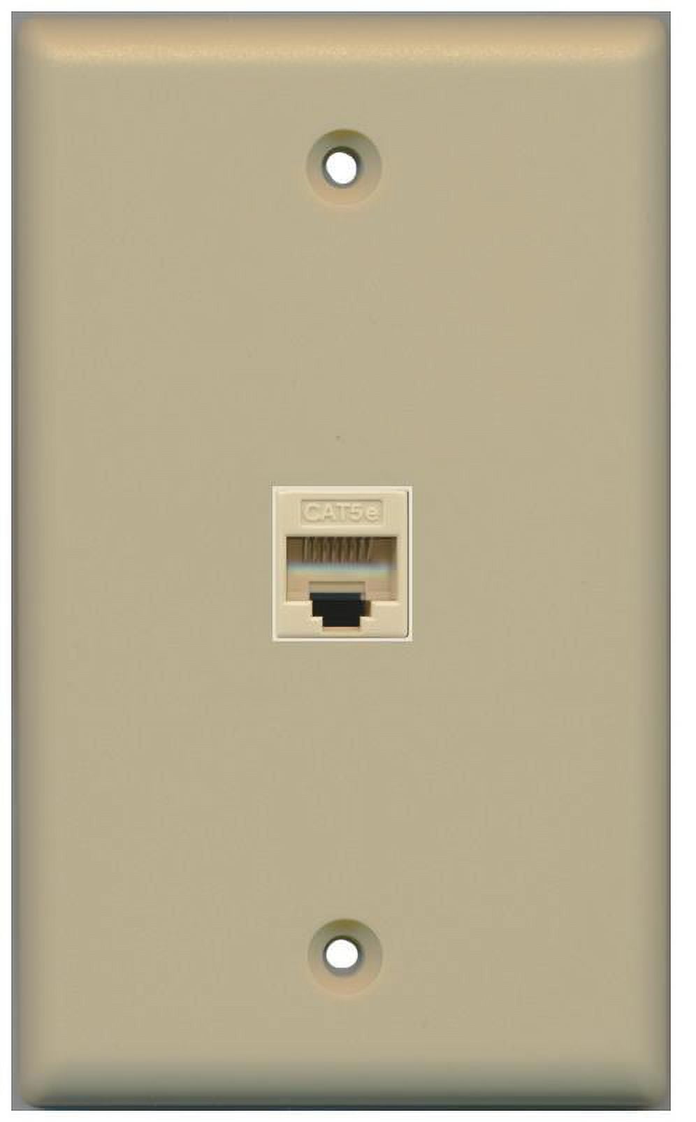 RiteAV 1 Gang 1 Port Cat5e Wall Plate - Ivory