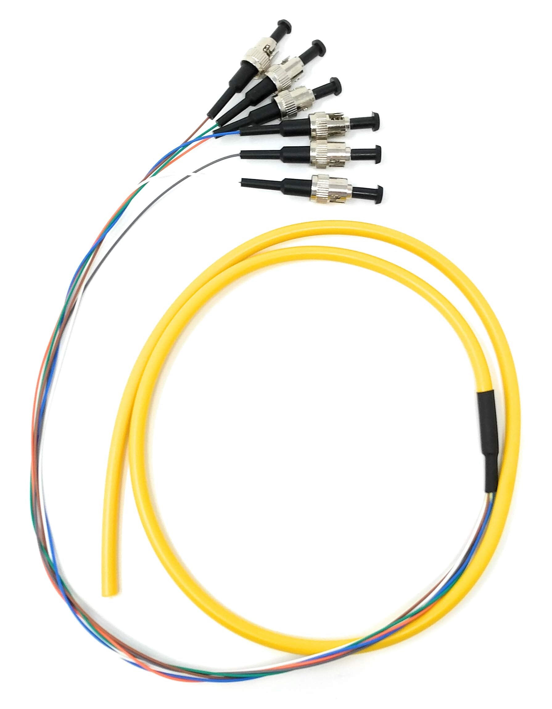 Ultra Spec Cables 6 Strand Singlemode 9/125 ST-UPC Fiber Pigtail, 1 Me ...