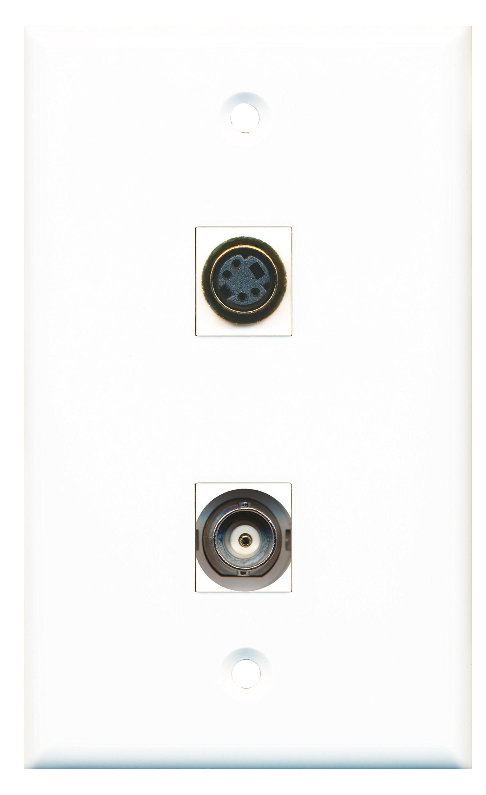 RiteAV - 1 Port S-Video 1 Port BNC Wall Plate - Bracket Included