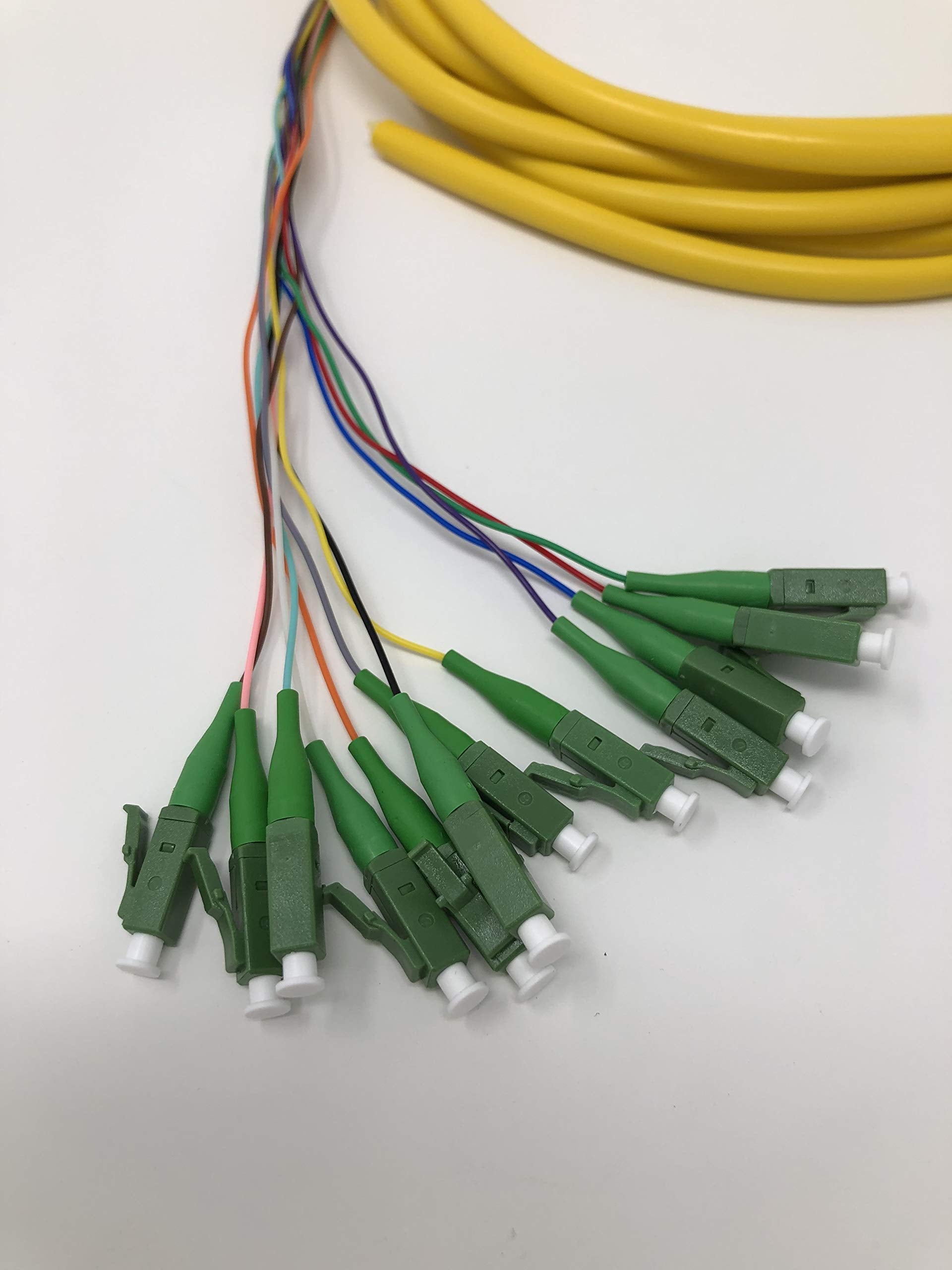 12 Strand Singlemode LC-APC Fiber Pigtail, 1 Meter – RiteAV