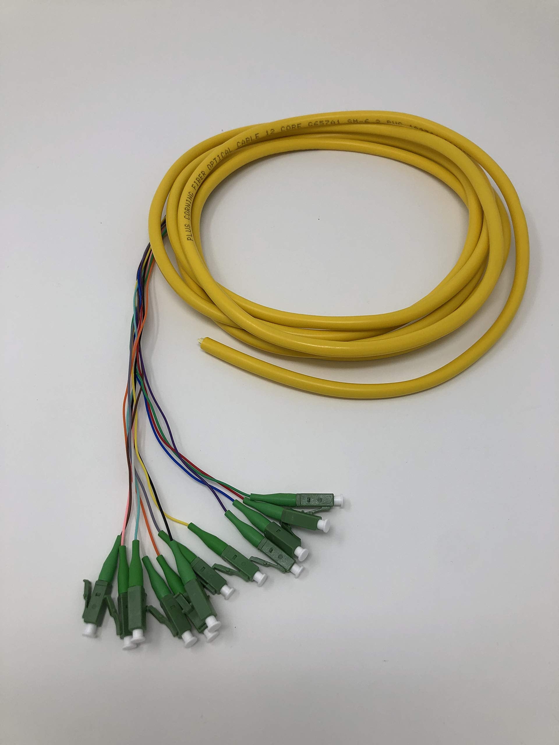 Ultra Spec Cables 12 Strand Singlemode LC-APC Fiber Pigtail, 3 Meter ...