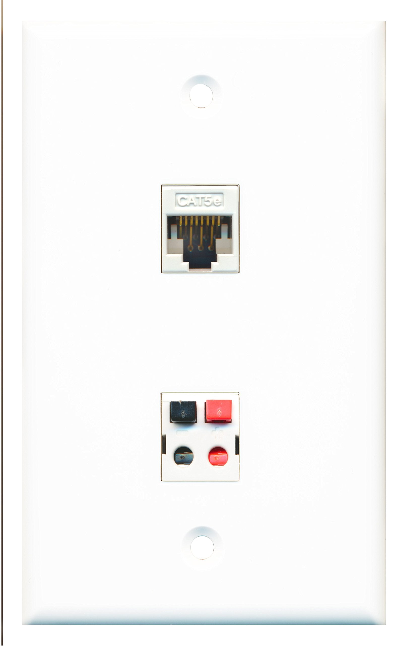 RiteAV - 1 Port Cat5e Ethernet White 1 Port Speaker Wall Plate - Brack