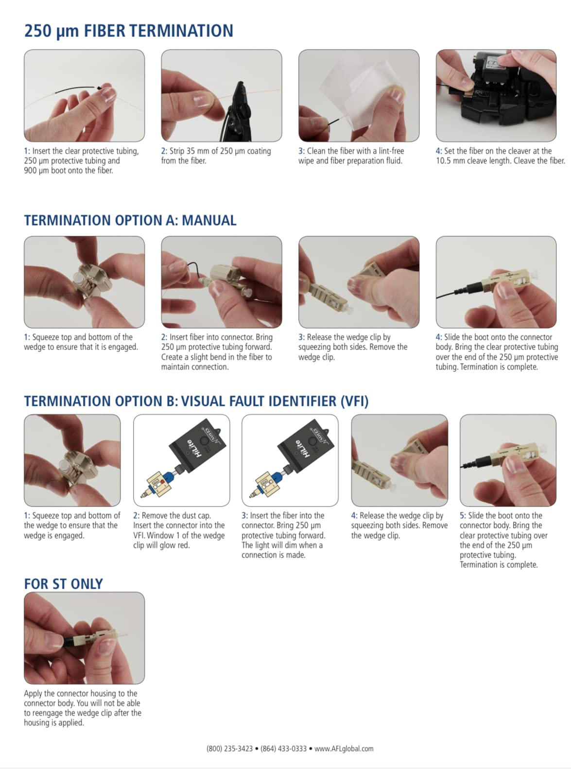 AFL Fast-SC-SMAU SM SINGLEMODE 0.9MM/0.25MM Fiber Connectors (Pack of ...