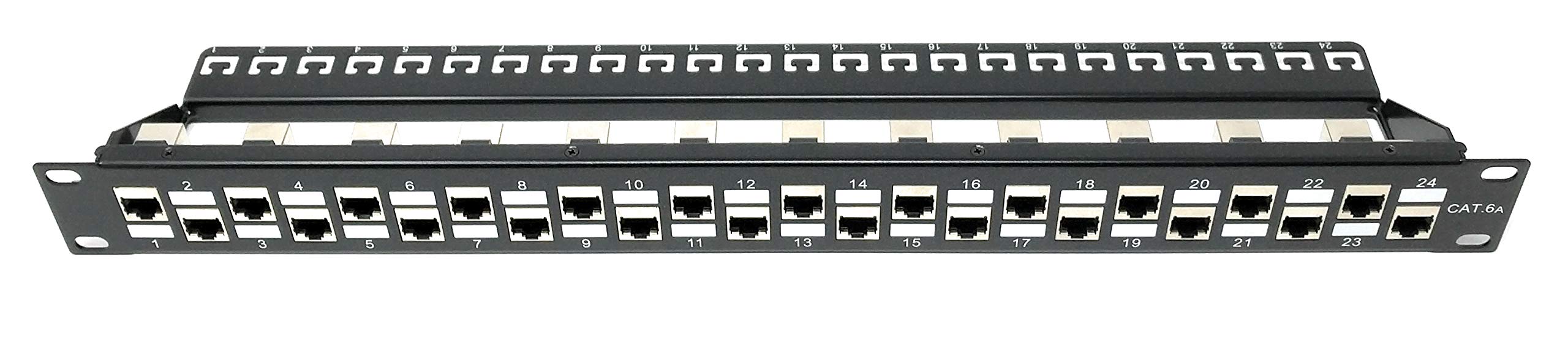 Ultra Spec - Premium 1U 24 Port Cat6A Mini Shielded Patch Panel Pro RJ ...