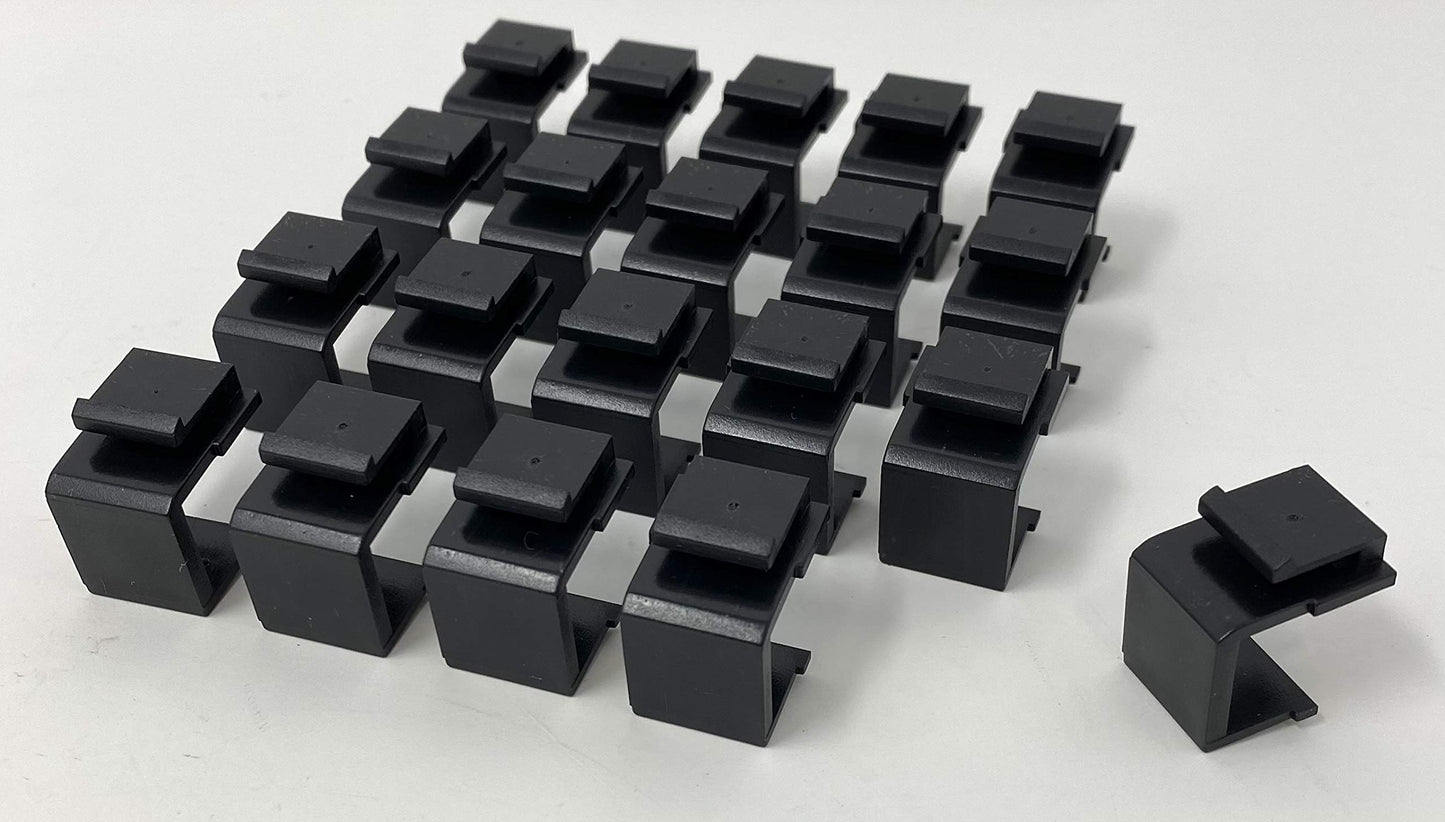 RiteAV Keystone Jack Blank Black Solid - 20 Pack