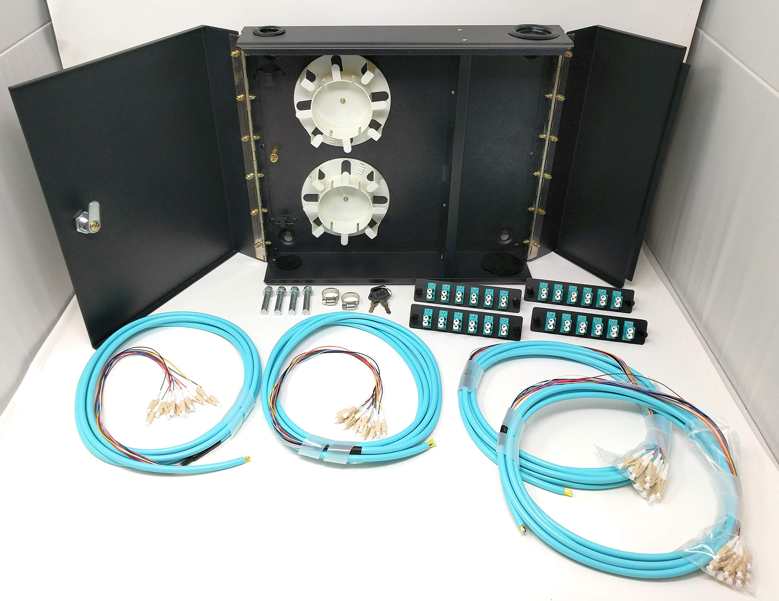 Ultra Spec Cables 4 LGX Panel Lockable Wall Mount Fiber Enclosure Kit ...