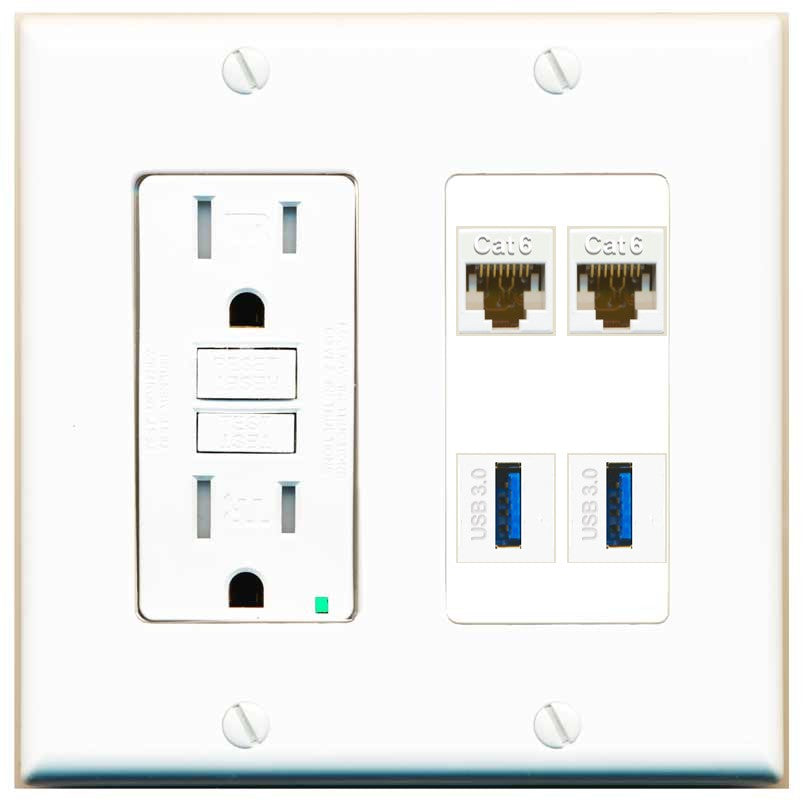 Versatile Wall Plate with Swappable Female-to-Female Jacks. This wall ...