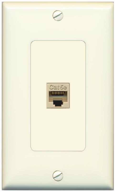 RiteAV 1 Gang Decorative 1 Port Cat5e Wall Plate - 1 Gang [Light-Almon