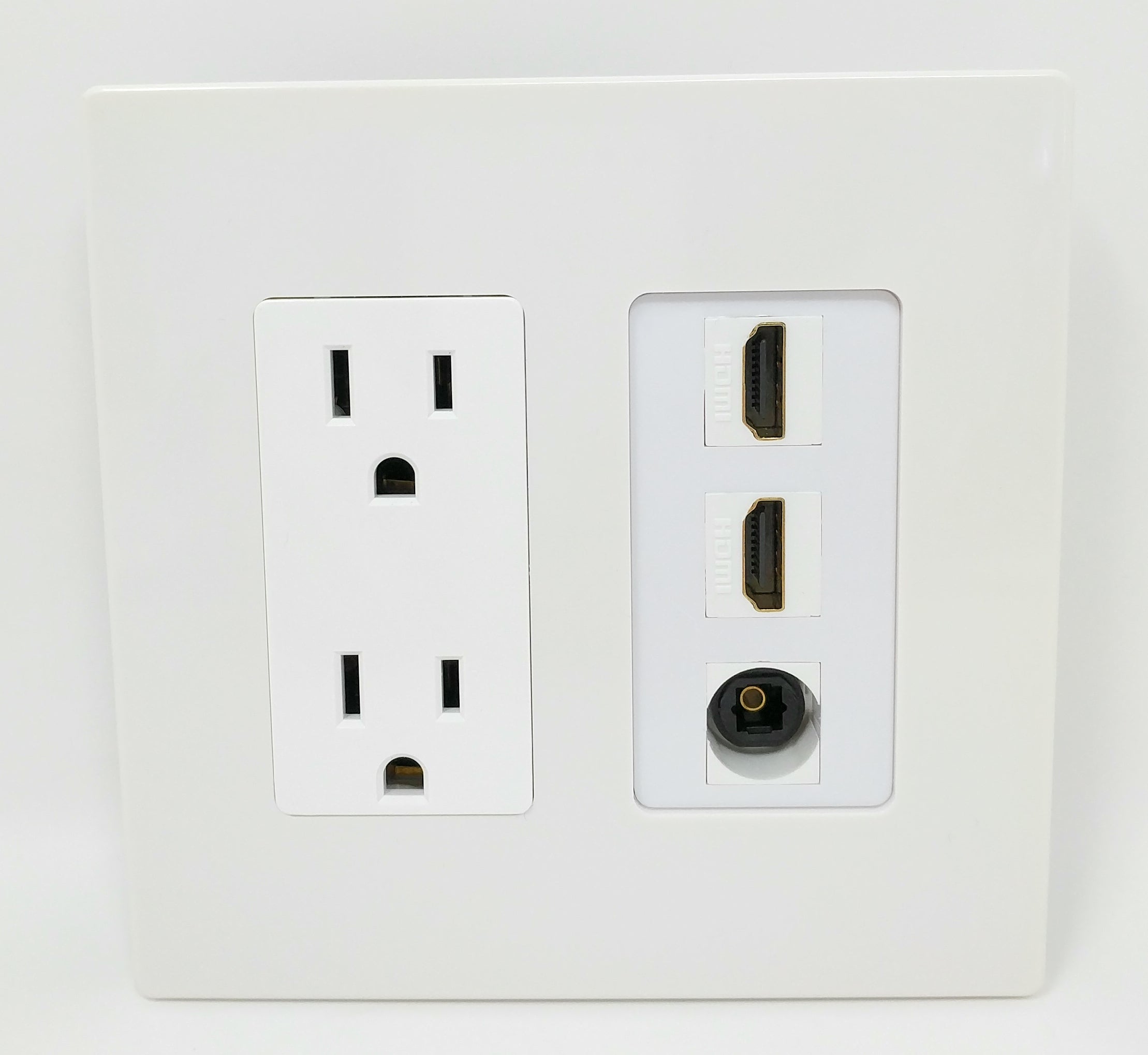 RiteAV - 15 Amp Power Outlet 2 Port HDMI 1 Port Toslink Decorative Scr