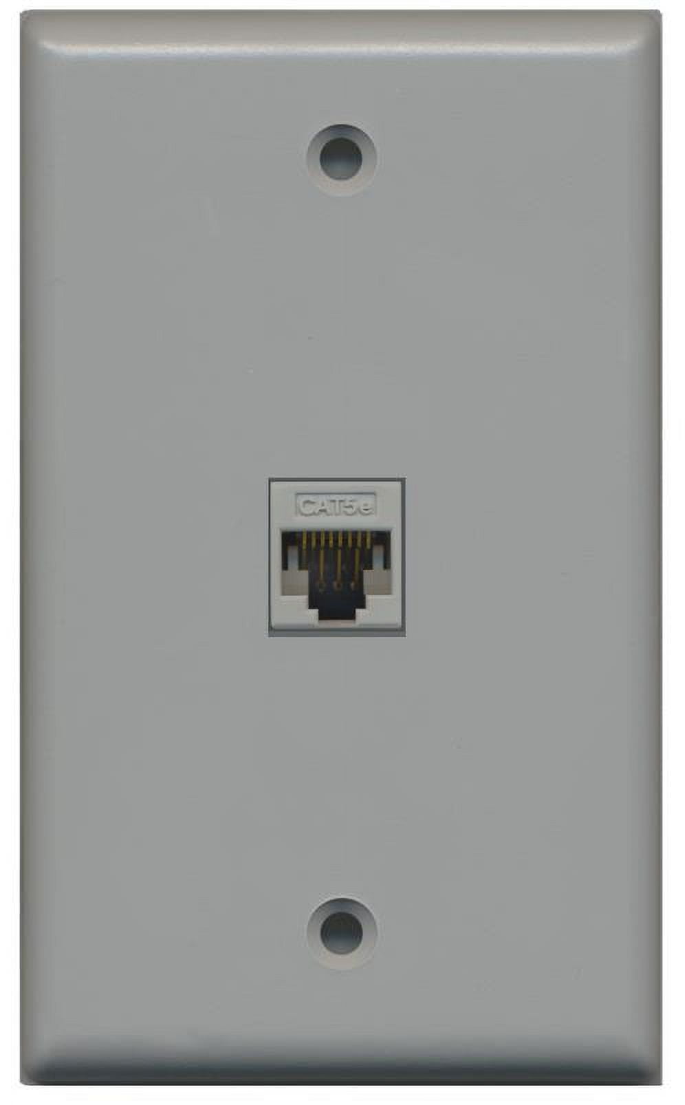 RiteAV 1 Gang 1 Port Cat5e Wall Plate - Gray