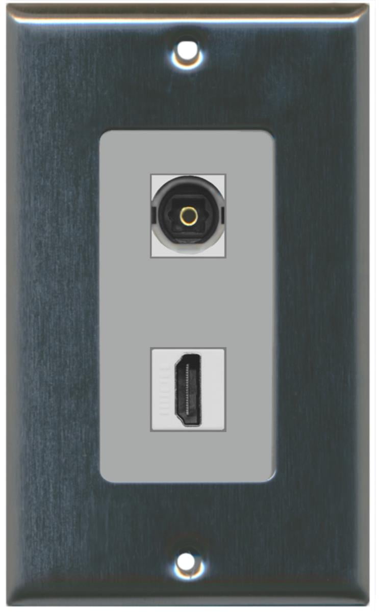 RiteAV - 1 Toslink Digital Audio Port and 1 HDMI Port Wall Plate Decor