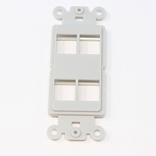 RiteAV Gray Blank 4 Port Modular Insert for Keystone Jacks