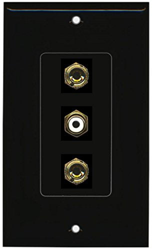 RiteAV - 1 Port RCA White 2 Port Banana Speaker Decorative Wall Plate