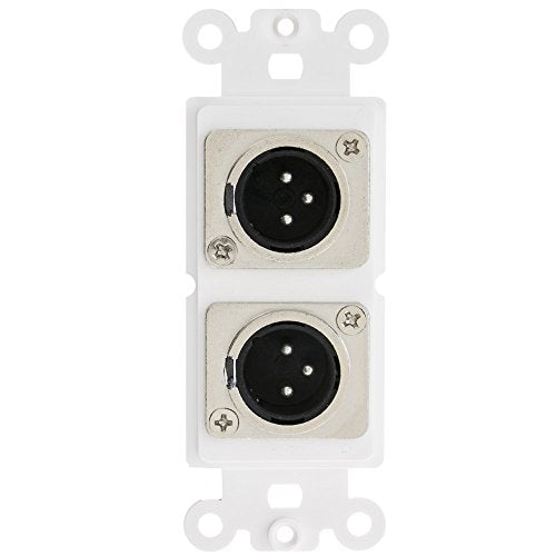 Decora Wall Plate Insert, White, Dual XLR Male to Solder Type – RiteAV