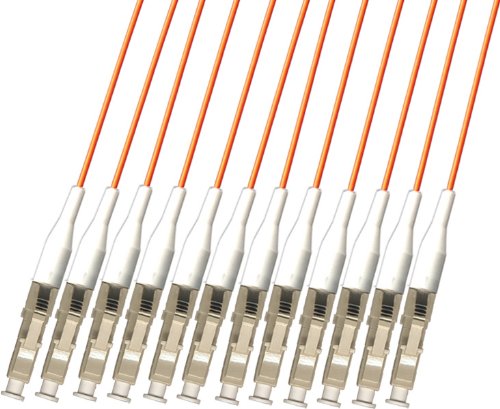 LC-LC 12-Strand 100M Multimode 50/125 Fiber Optic Cable Bunch with 0.9 ...