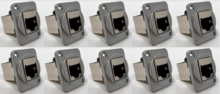 Cat 6A D Series Chassis Panel Mount Connector Pass Through Solderless ...