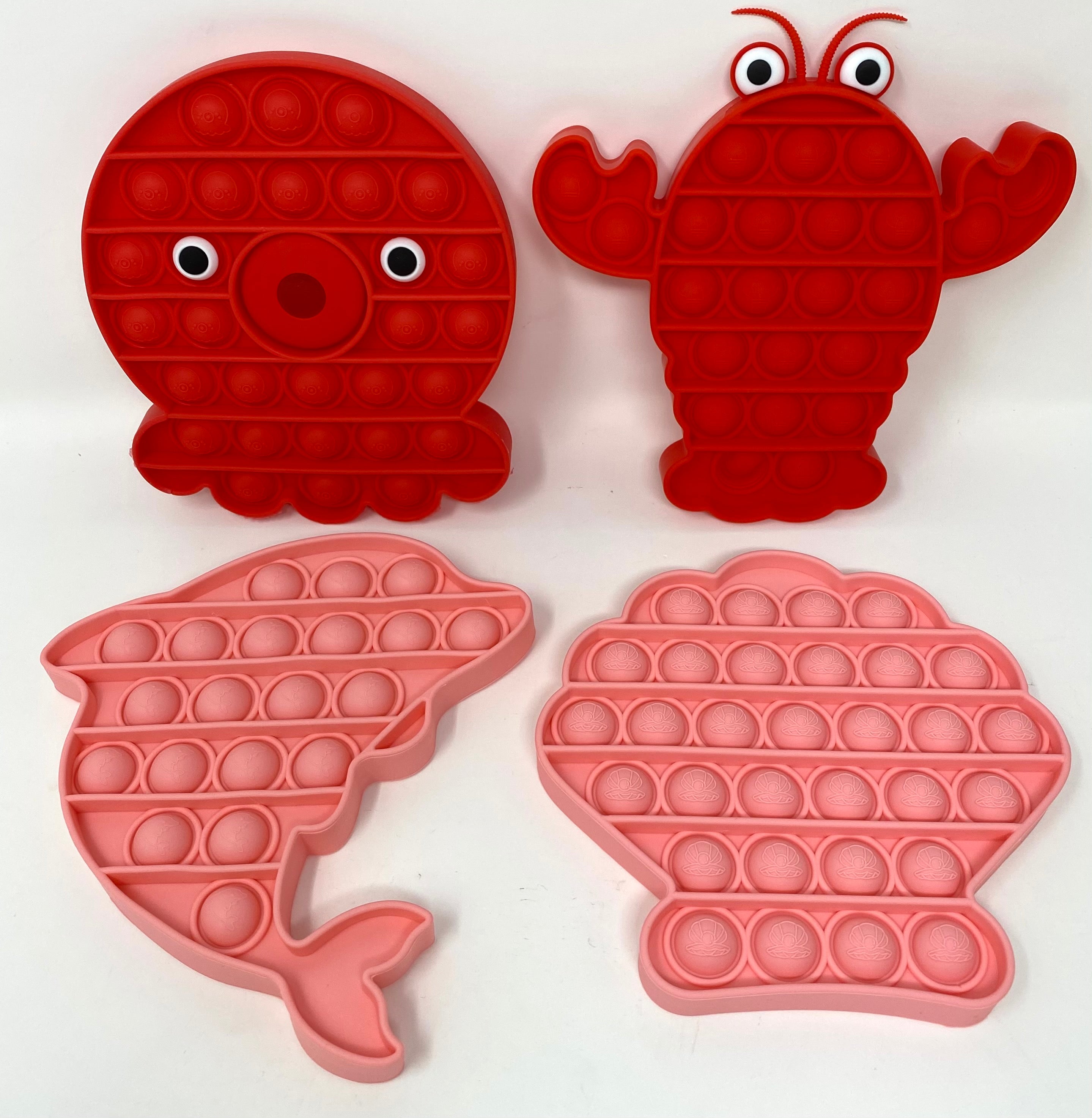 Fidget Silicone Sensory Toy Sea Creature Shapes Multi-Pack (Octopus, D ...