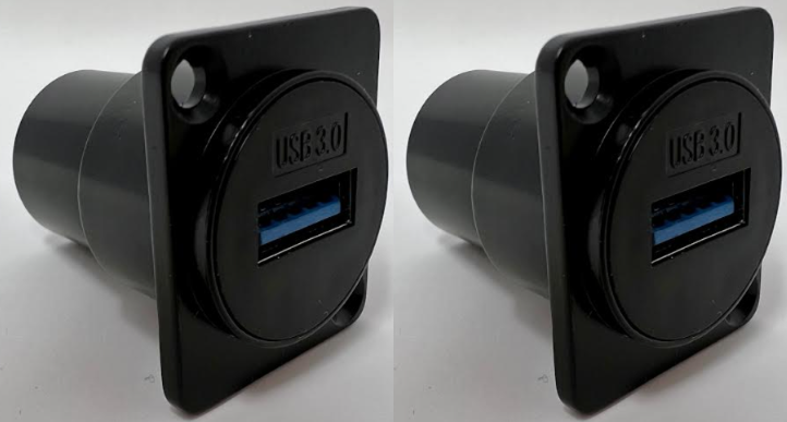 USB 3.0 A-type Female D Series Heavy Duty Chassis Panel Mount Connecto ...