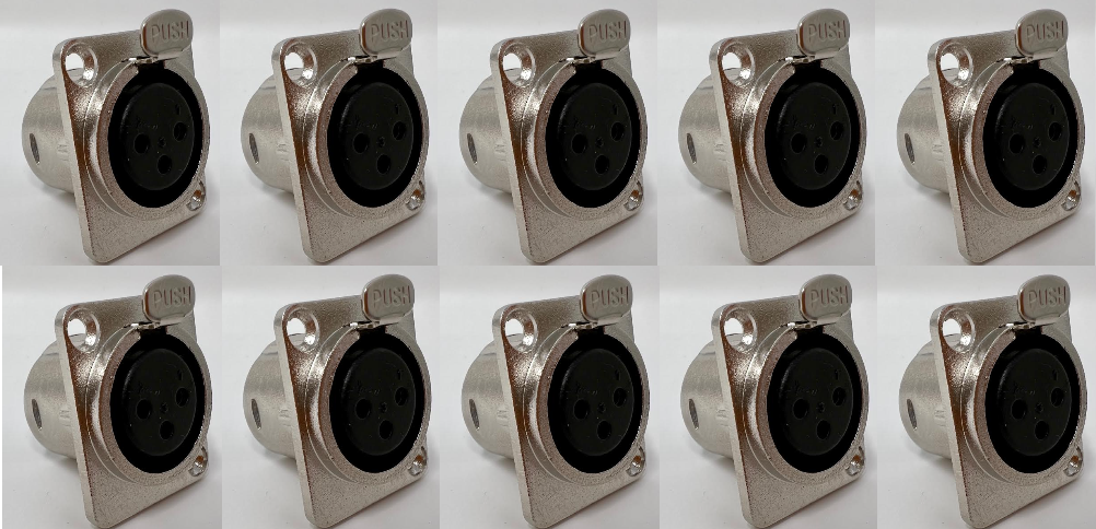 XLR 3 Pole Female D Series Heavy Duty Chassis Panel Mount Connector Bu ...