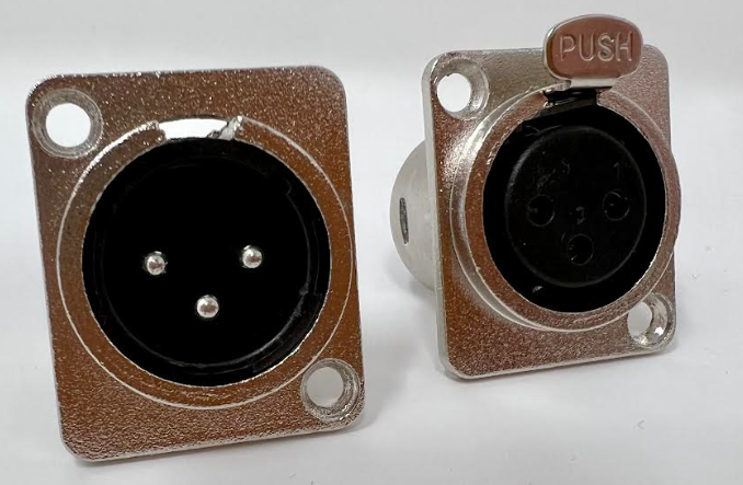 XLR 3 Pole Male and Female (1 each) D Series Heavy Duty Chassis Panel ...